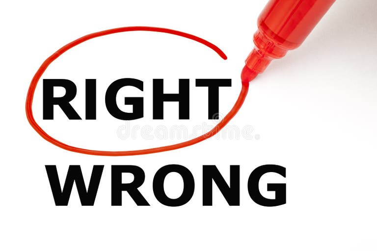 Right or Wrong with Red Marker Stock Photo - Image of confirmation ...