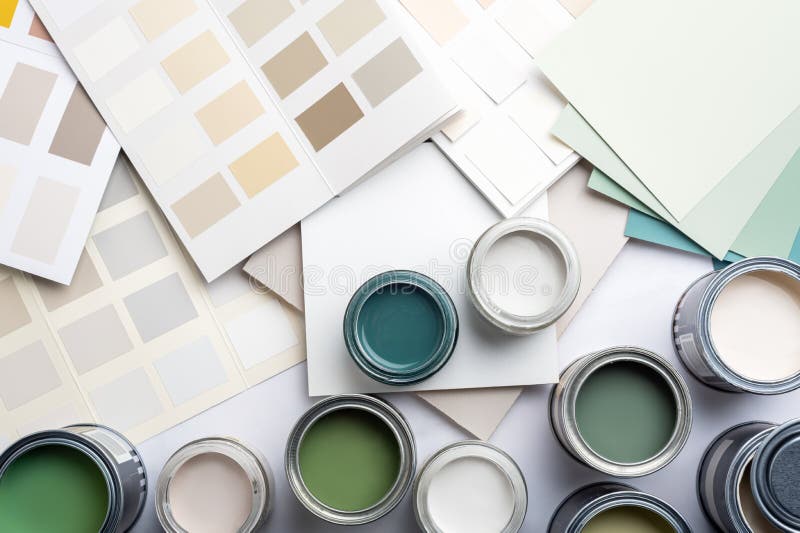 Choosing wall paints stock photo. Image of pine, paintbrush - 268096682