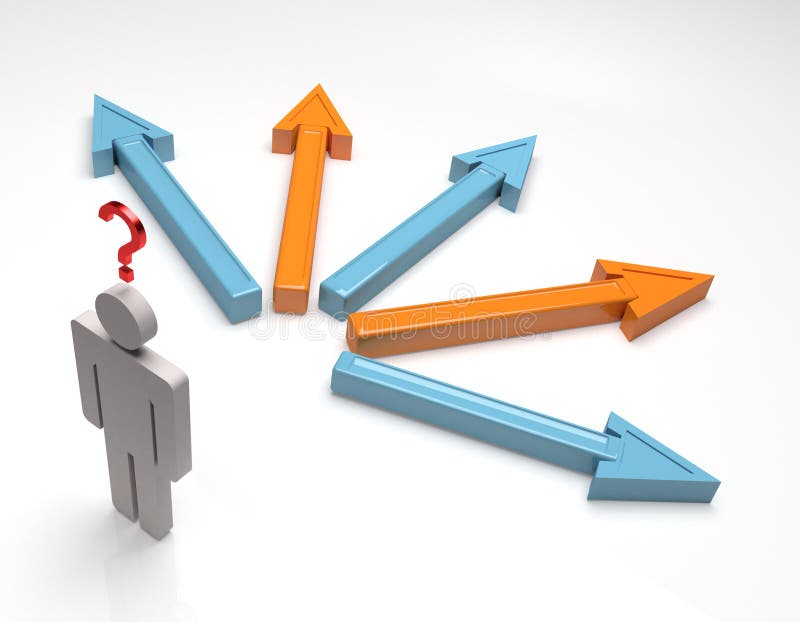 Choosing a Way stock illustration. Illustration of blue - 24504777