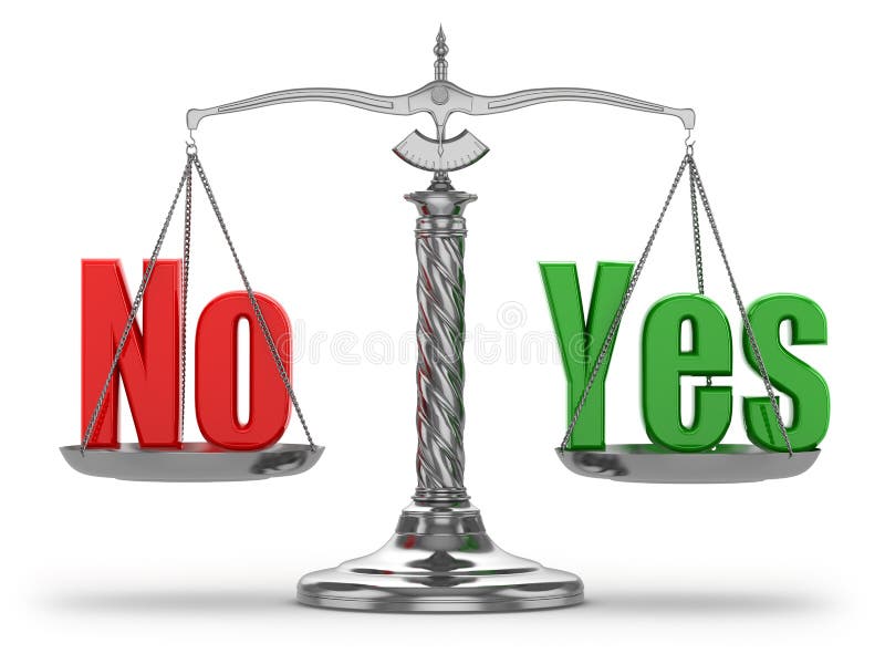 Balance Of The Yes And No On Question Mark Scale Stock Illustration ...