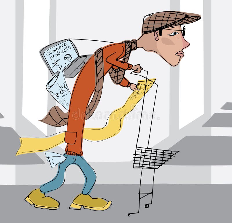 Choosy shopper stock vector. Illustration of informed - 19668150