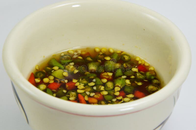 Chop Chili Fish Sauce in the Cup Stock Photo - Image of fish, bowl ...