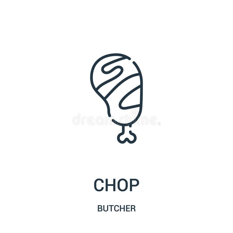 Chop Icon Vector from Butcher Collection. Thin Line Chop Outline Icon ...