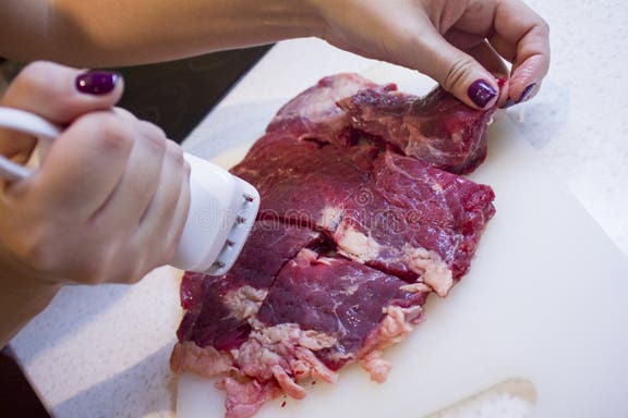 Chop meat stock image. Image of crude, hand, chops, cooking - 80618827