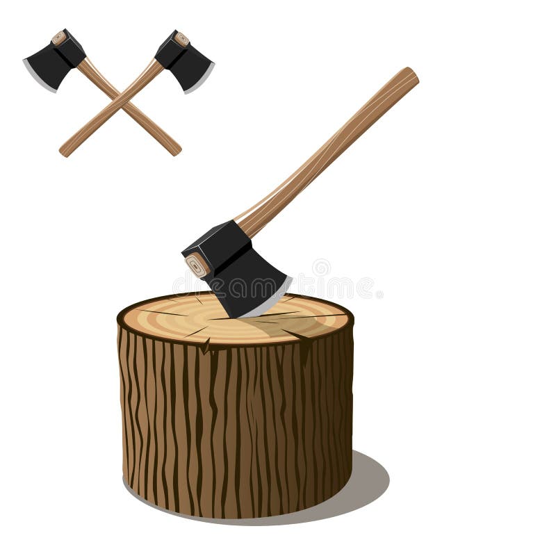 Chop Wood with Axe: Vector Axe Stock Vector - Illustration of hatchet ...