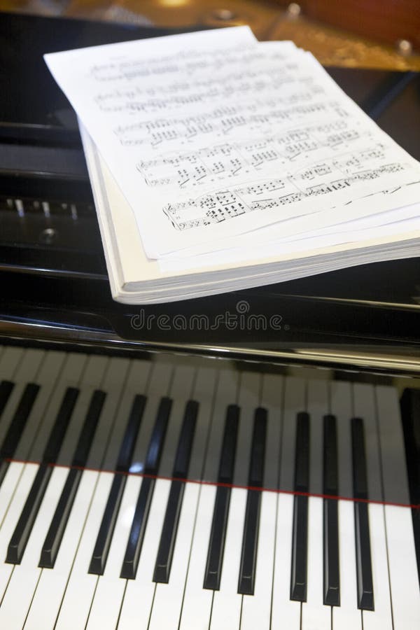 Chopin Classical Musical Score With Piano And People Background Stock ...