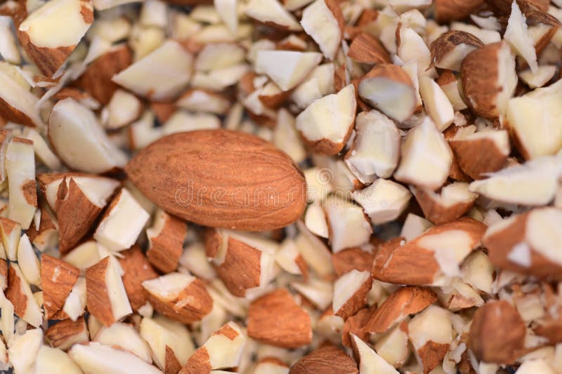 Chopped Almonds Abstract Background and Texture Stock Image - Image of ...