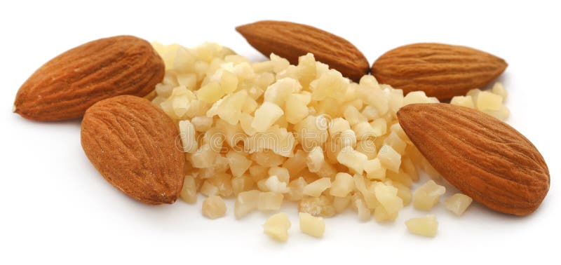 Chopped Almonds with Whole Ones Stock Photo - Image of isolated, brown ...