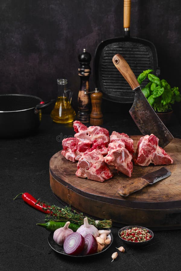 Chopped Beef Bones for Making Broth Stock Photo - Image of beef, pepper ...