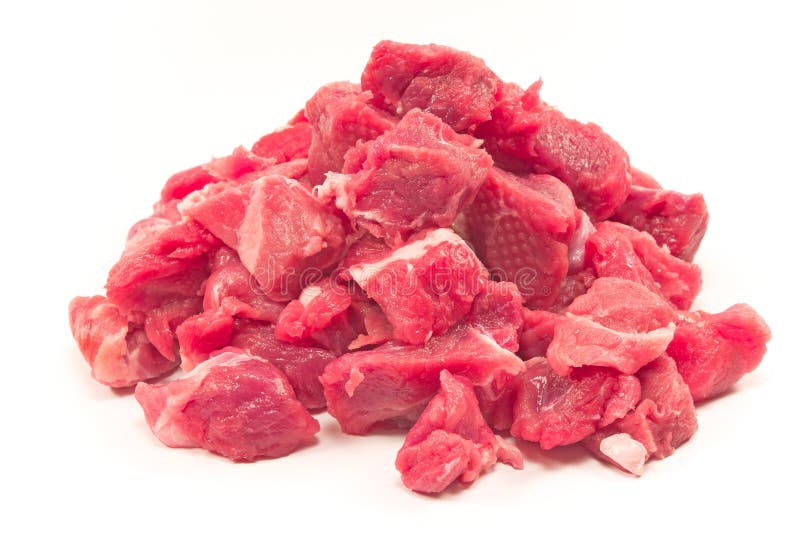 Chopped Beef Meat for Goulash Isolated Stock Photo - Image of isolated ...