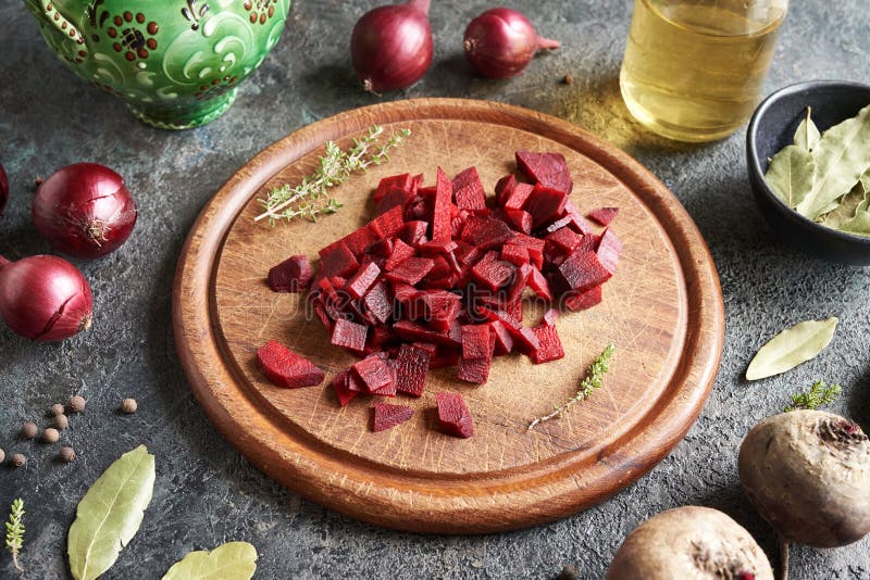 Chopped Beetroot with Spices - Preparation of Fermented Beet Kvass ...