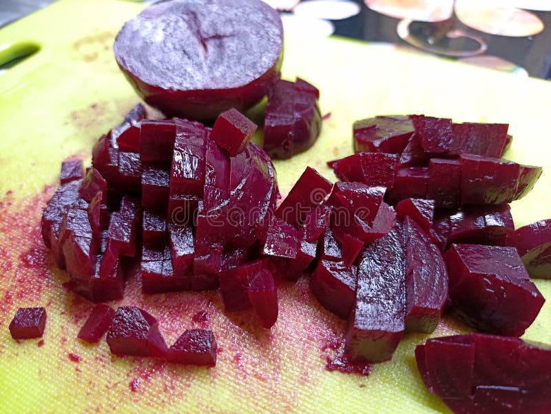Chopped Boiled Beets on a Board. Stock Photo - Image of flower, fruit ...