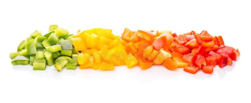 Chopped Capsicum Aka Green Peppers Stock Photo - Image of pepper ...