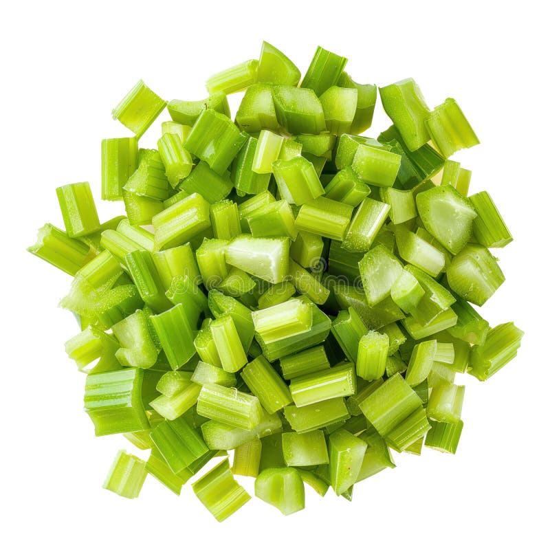 Chopped Celery Top View Isolate Stock Illustration - Illustration of ...