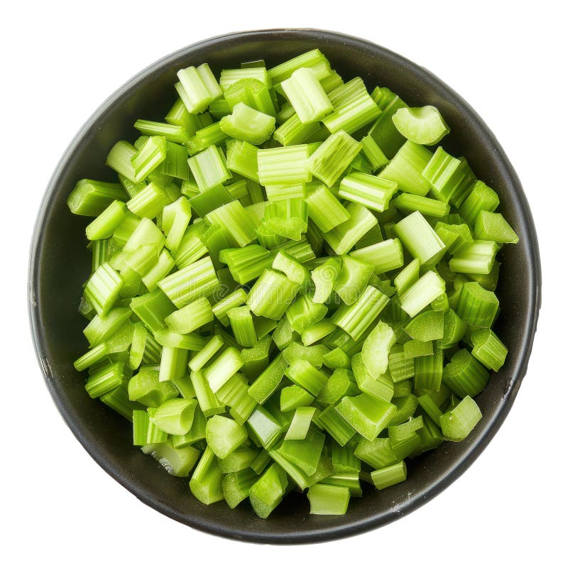 Chopped Celery Top View Isolate on Transparency Stock Illustration ...