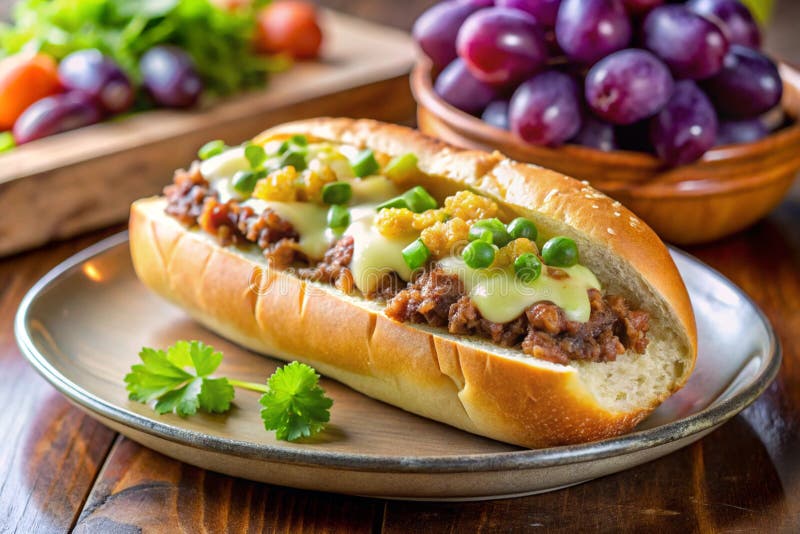 Chopped Cheese and Grape Dish Restaurant Plating Stock Illustration ...