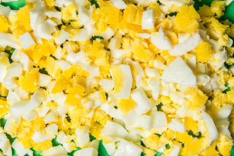 Chopped Chicken Eggs for the Whole Frame Stock Photo - Image of ...