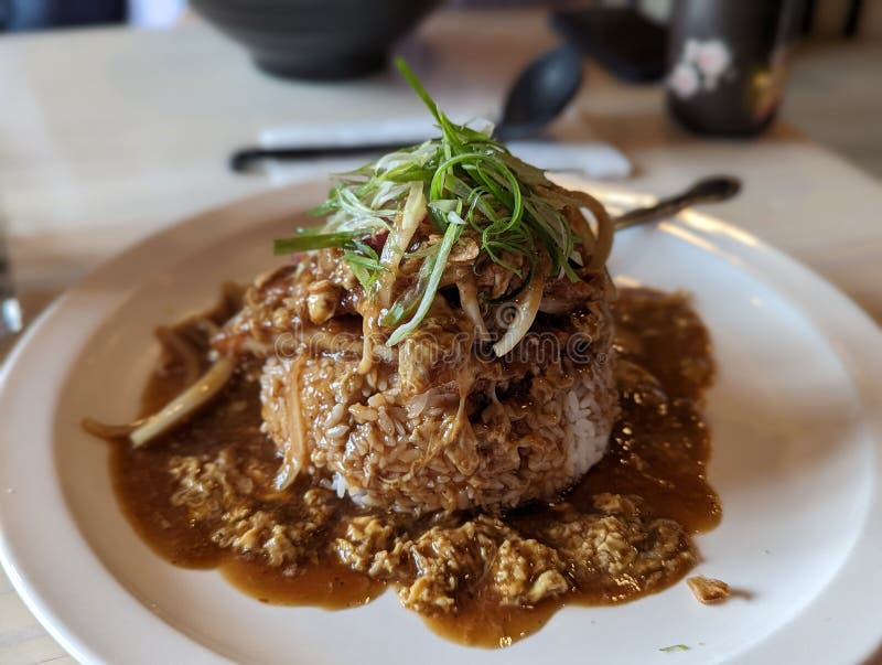 Chopped Chicken Fried Over Rice Stock Image - Image of vegetable ...