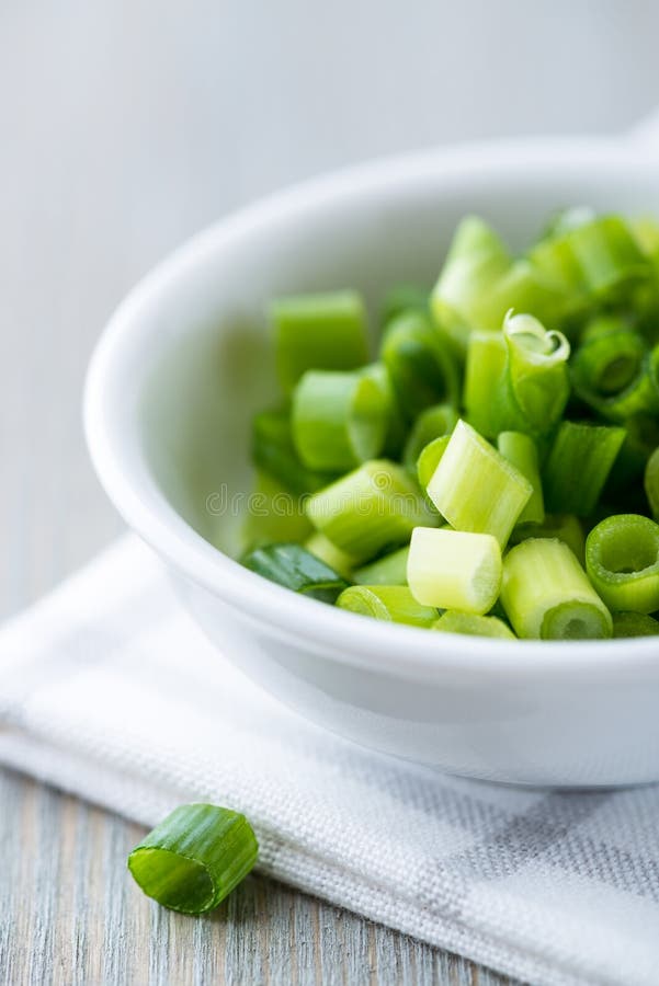 Chopped chive for salad stock image. Image of towel, rustic - 25600505