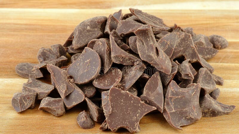 Chopped Chocolate Pieces on Wood Board, Baking Ingredient Stock Photo ...