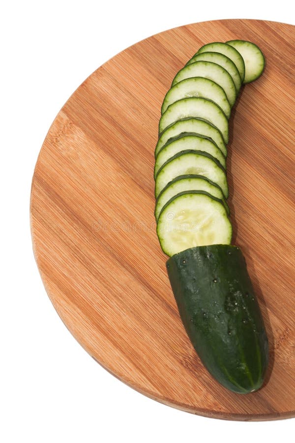 Chopped Cucumber Stacked on Wooden Board Stock Image - Image of cooking ...