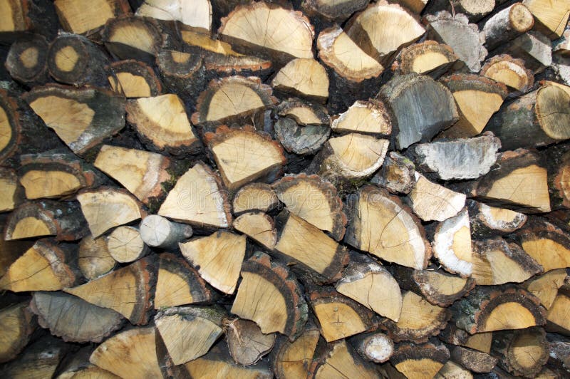 Chopped and Cut Firewood Stacked in Rows Stock Photo - Image of rough ...