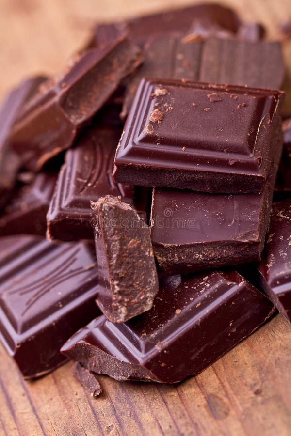 Chopped Dark Chocolate with Cocoa Stock Image - Image of dark, closeup ...