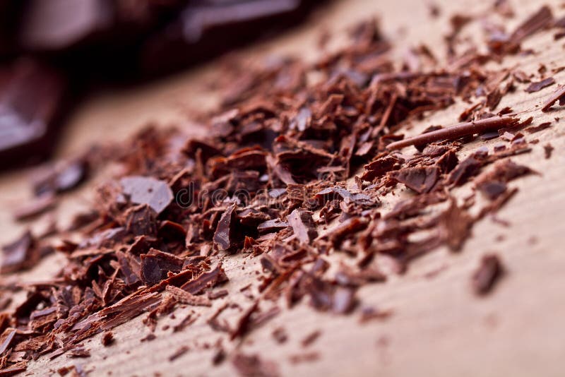 Chopped Dark Chocolate with Cocoa Stock Photo - Image of pieces, food ...