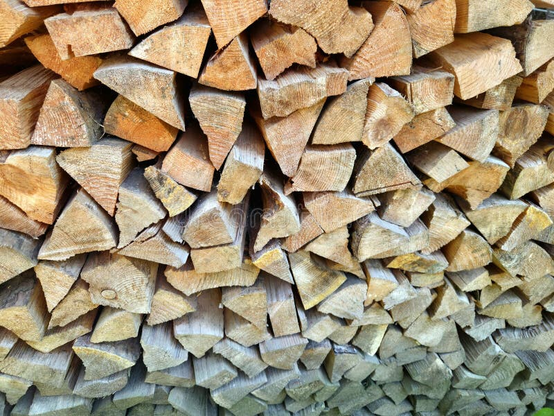 Neatly stacked wood stock photo. Image of arrangement - 386124632