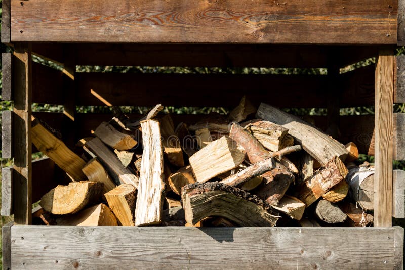 Firewood Container Heating Material Industry Stock Image - Image of ...