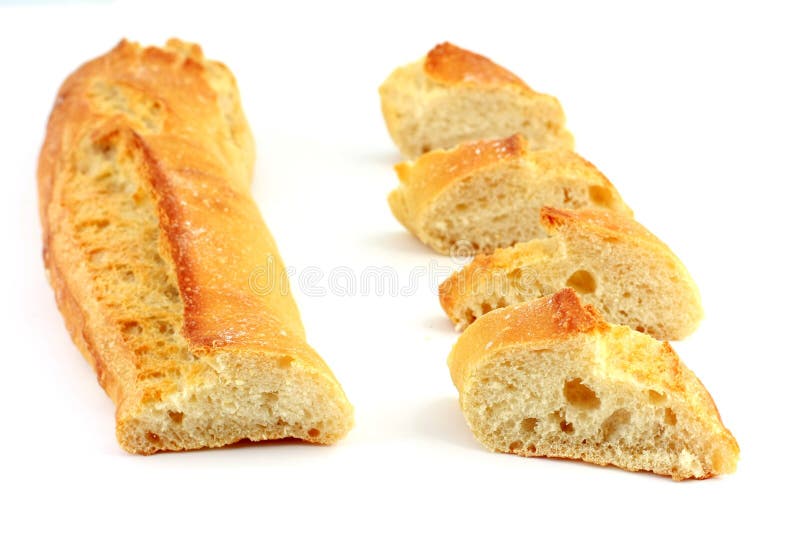 Chopped french bread stock photo. Image of baguette, isolated - 7250348