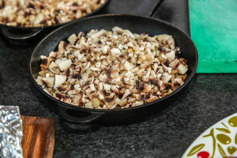Finely chopped mushrooms stock photo. Image of edible - 44367730