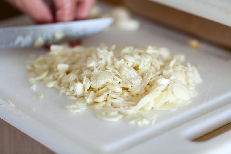 Chopped garlic stock photo. Image of herb, healthy, organic - 39366974