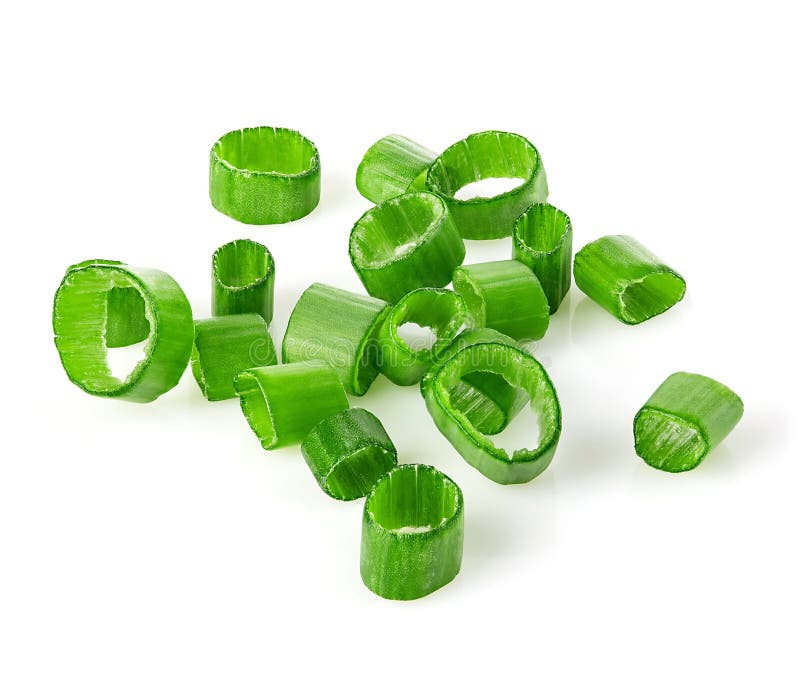 Chopped Green Onions Close-up Isolated on a White Background Stock ...