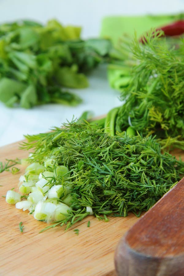 Chopped green onions dill stock photo. Image of food - 17492046