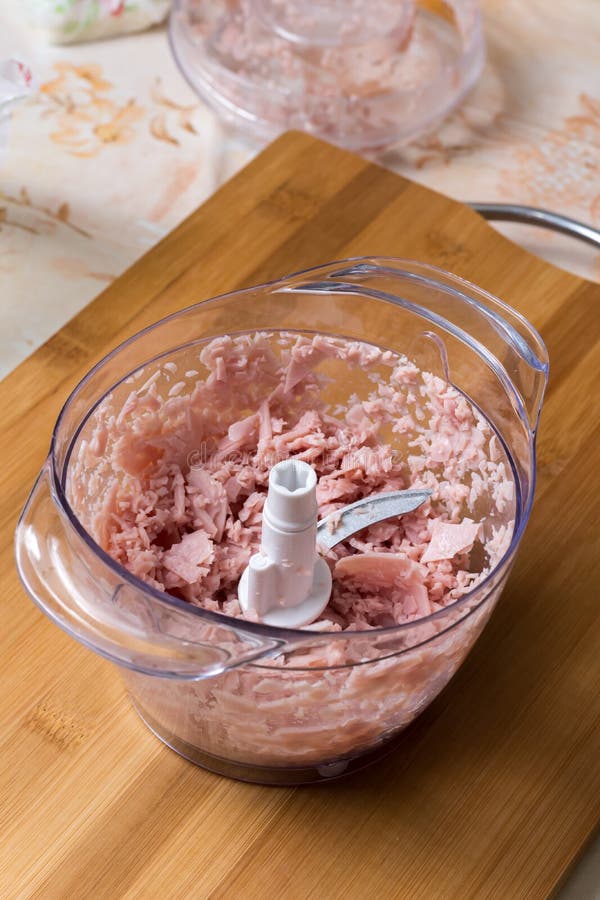 Chopped Ham on the Wooden Board Stock Photo - Image of wood, meat: 64999930