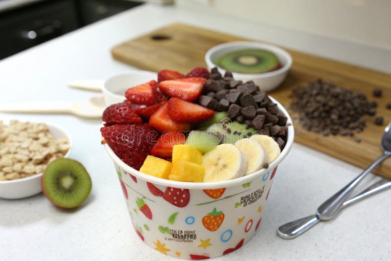 Chopped Ingredients for Sweets in a Cup Stock Illustration ...