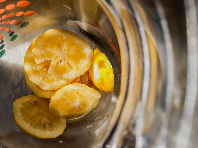 Chopped Lemons Inside a Pitcher Stock Photo - Image of fruits, chopped ...