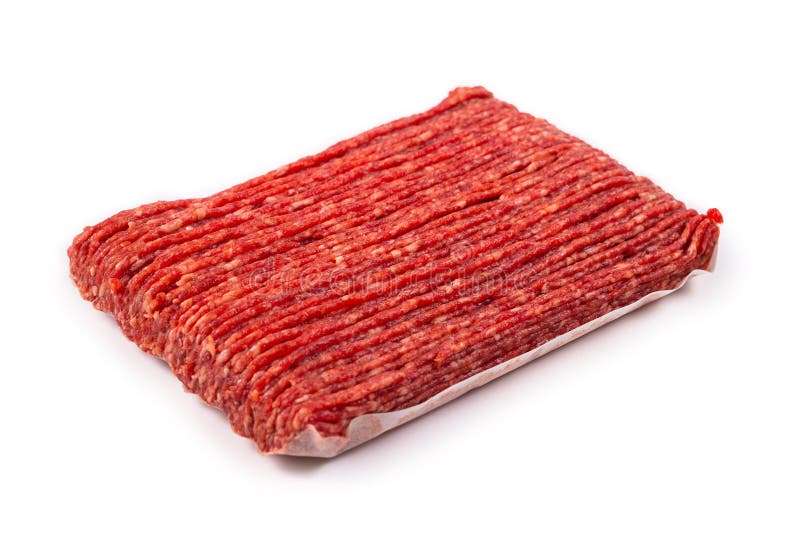 Chopped Meat Isolated on White Background Stock Photo - Image of pack ...