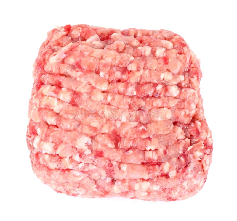 Chopped Meat on White Background Stock Image - Image of uncooked, lamb ...