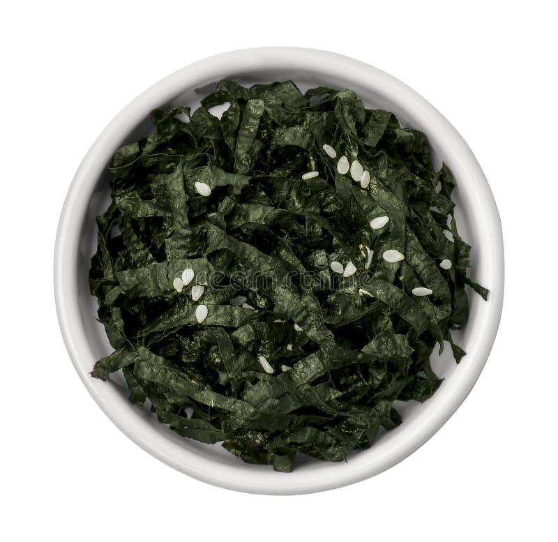 Chopped Nori Sheets with Sesame Isolated on White, Top View Stock Image ...