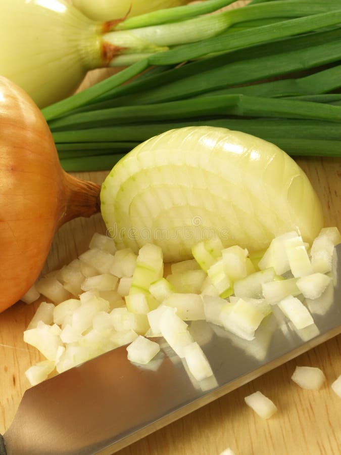 Chopped onion, closeup stock photo. Image of nature, dice - 24152756