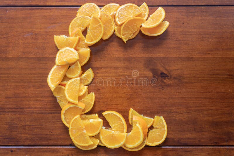 These Pieces of Orange Form the Letter C. Stock Image - Image of fruit ...
