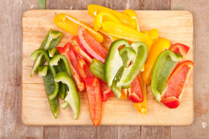 Chopped peppers stock image. Image of wood, spoon, shot - 45069539