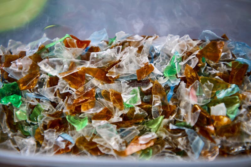 Chopped Pieces of Plastic Made of Recycled Waste Plastic in Open Sack ...