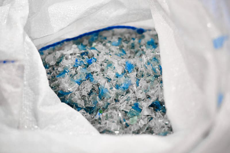 Chopped Pieces of Plastic Made of Recycled Waste Plastic in Open Sack ...