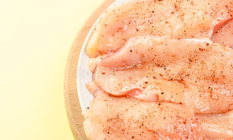Chopped Pieces of Raw Chicken Meat Stock Image - Image of protein, diet ...
