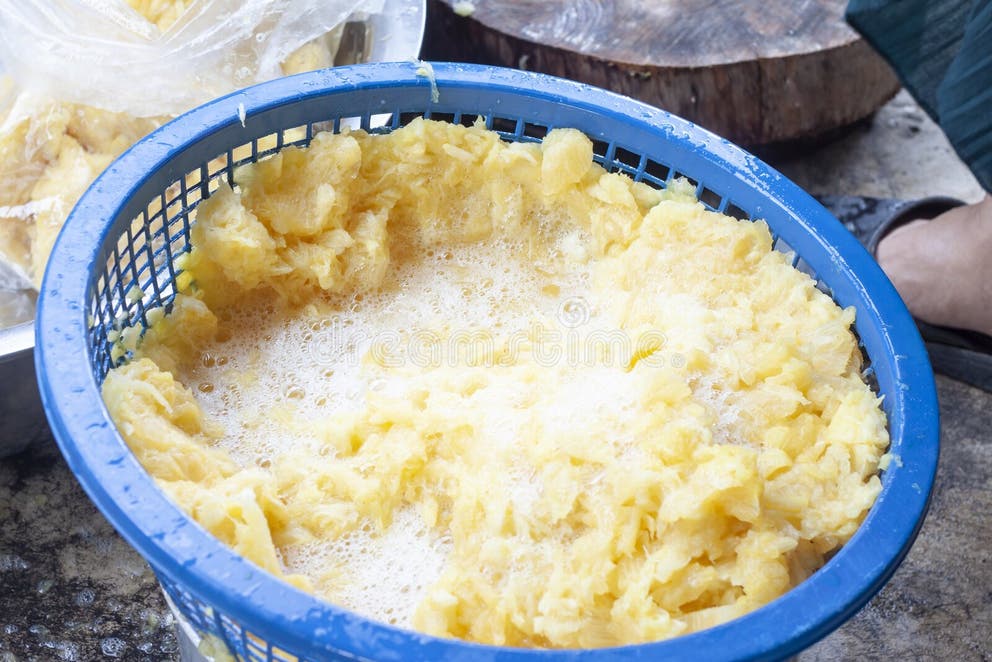 Chopped Pineapple To Prepare To Be Processed. Stock Photo - Image of ...