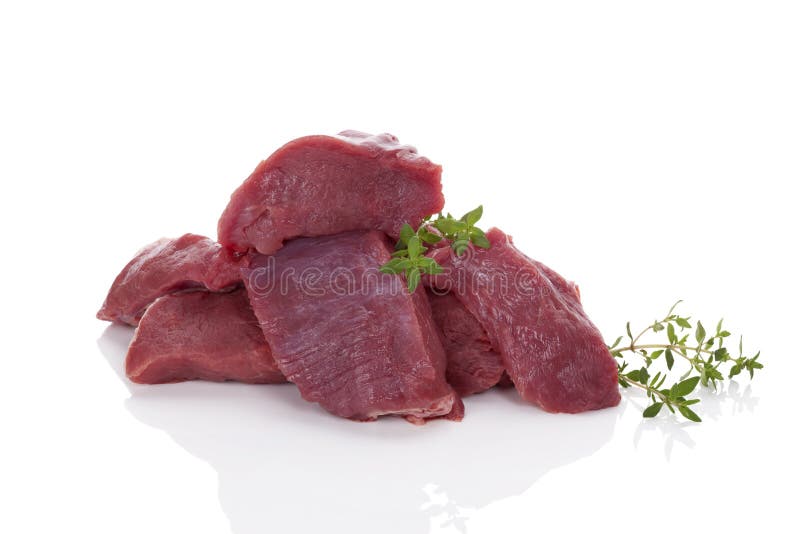 Chopped Raw Fresh Beef Pieces. Stock Image - Image of preparing ...