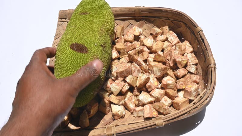 Chopped raw jackfruit. stock footage. Video of green - 322488500